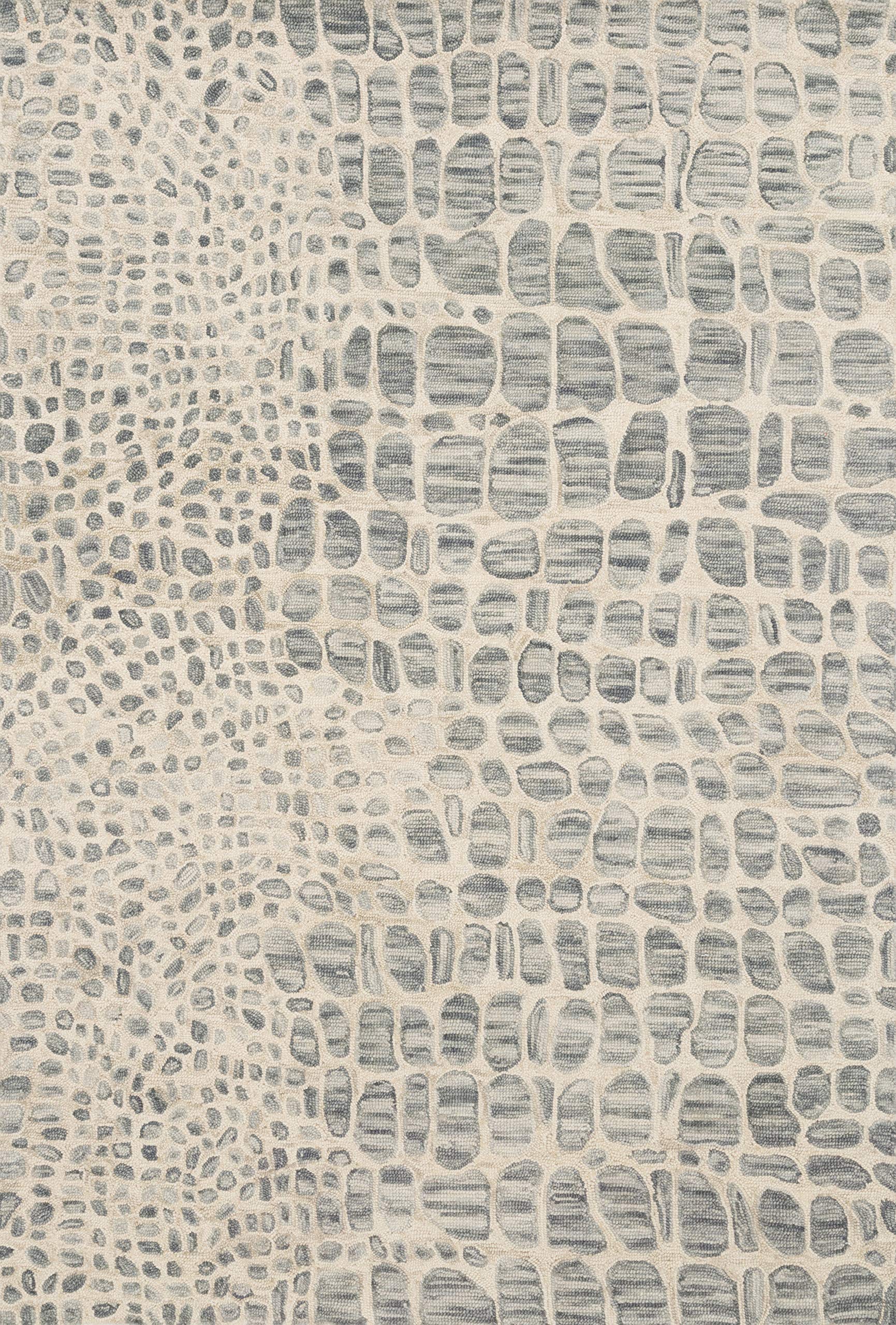 Loloi Masai Rug, Silver Grey & Ivory 5'-0" x 7'-6" Area Rug – Animal Print Accent Rugs for Living Room, Bedroom, Entryway & Hallway, No Shed High Traffic Area Home Decor Rug