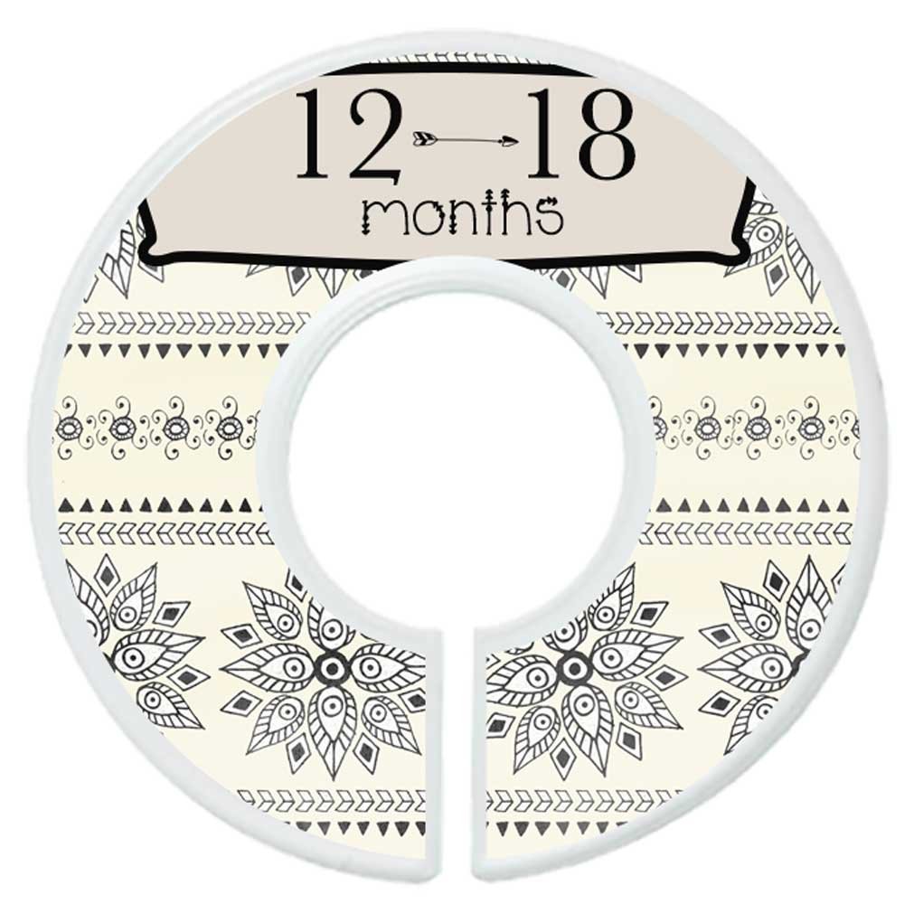 Mumsy Goose Nursery Closet Dividers Closet Organizers Baby Clothes Dividers Monochrome Boho