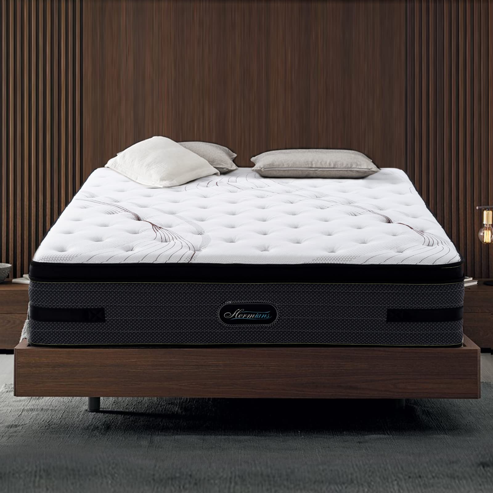 King Mattress, BAENIGHT 13β Hybrid Mattress in a Box with Motion Isolation & Strong Edge Support & Pressure Relief, Individual Pocket Spring and Gel Memory Foam, Medium Feel, Cooler Sleep
