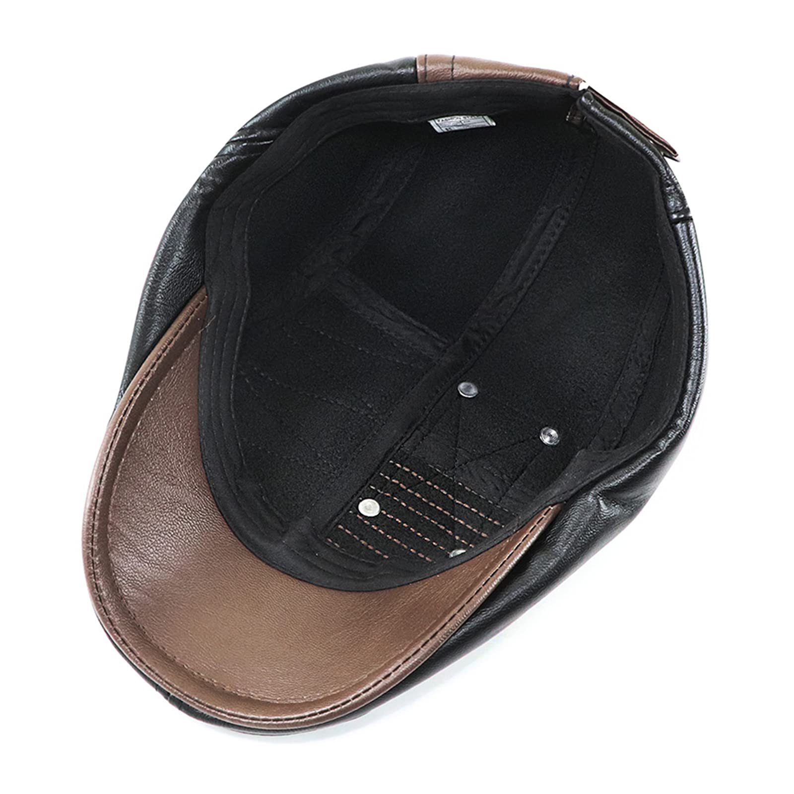 Mens Adjustable PU Leather Ivy Cap Newsboy Hat Classic Golf Flat Cap Gatsby Driving Fishing Hat for Men Father Dad (2# Light Coffee)
