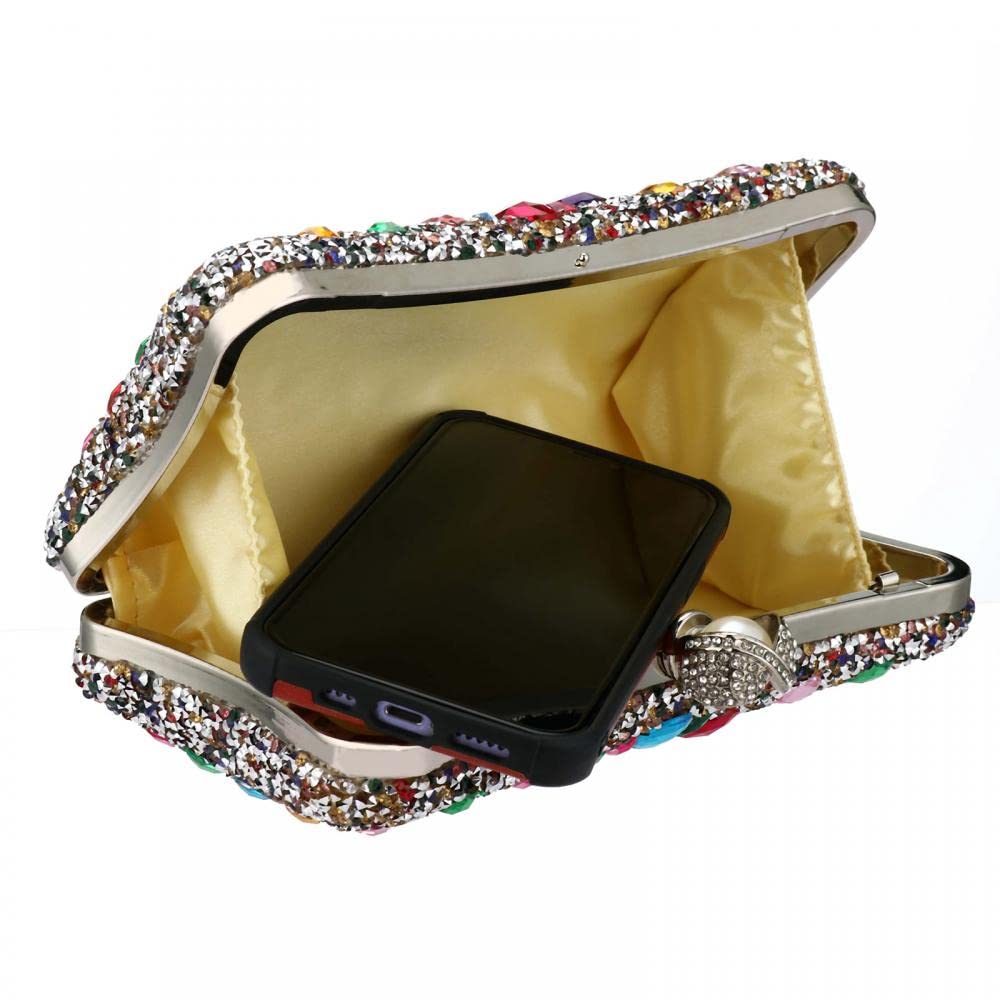 Rhinestone Purse For Women, Evening Handbags Clutch Purses For Wedding and Cocktail Party (Gold)