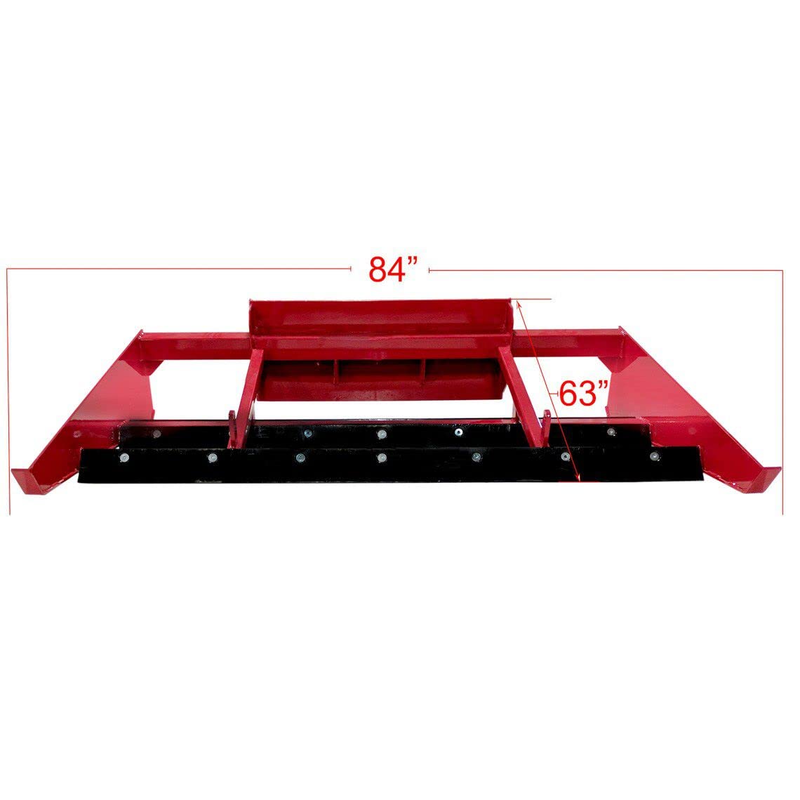 Titan Attachments 84in Skid Steer Grader, Universal Quick Tach, Triple Cutting Edge Box Grader, Push and Pull Road Grader