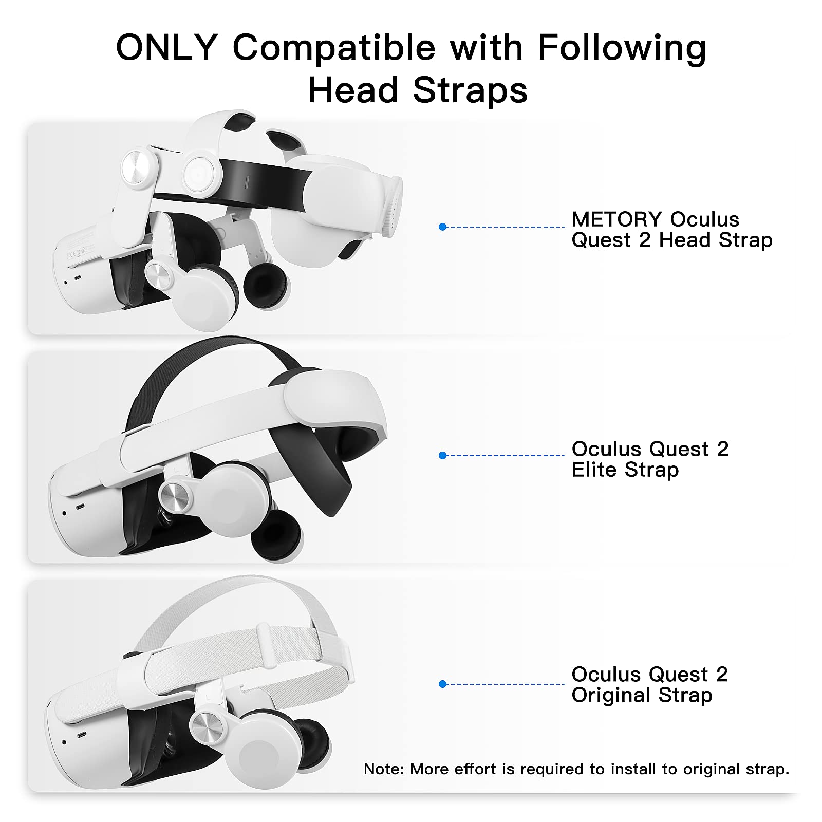 METORY Adjustable Ear Muffs for Oculus Quest 2, Enhance Sound Effect, Oculus Quest 2 Accessories, Compatible with METORY Head Strap/Elite Strap/Original Strap