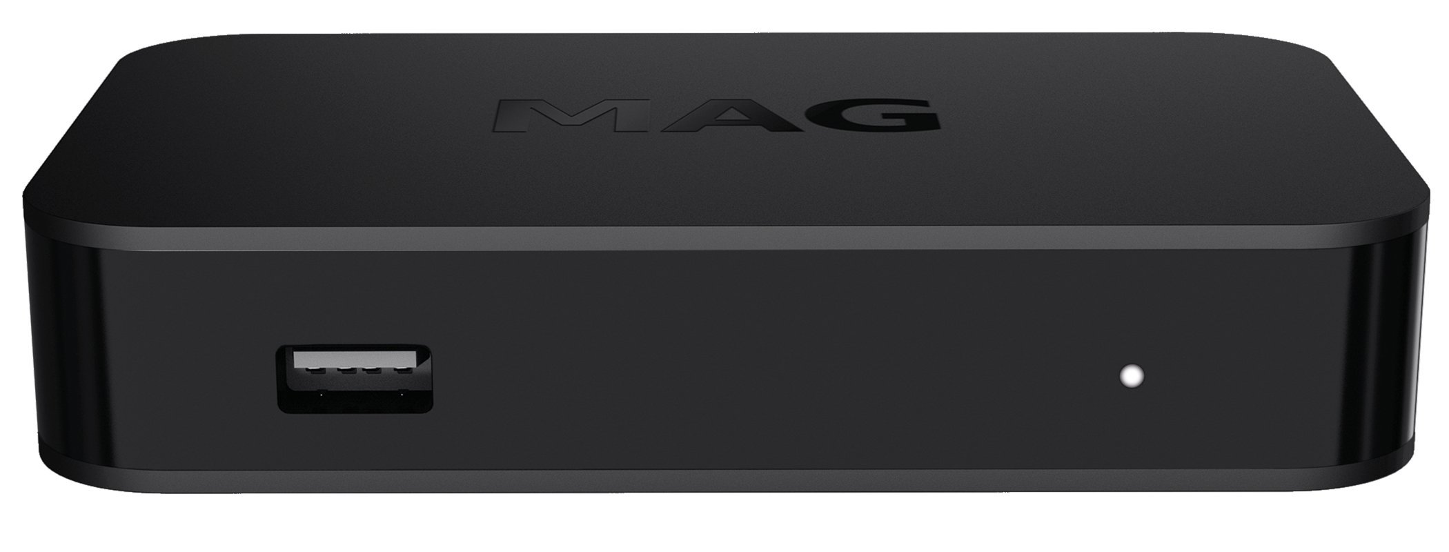 MAG 420w1 4K and HEVC Support, 512 MB RAM, 512 MB NAND, USB × 2 pcs. (3.0, 2.0), Built-in Wi-Fi, Linux OS, HDMI and RCA outputs