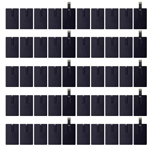 KINMIN Credit Card USB Flash Drive 64GB 50 Pack Business Card Bank Card Shape Flash Drive Memory Stick Key Credit USB Drive Black