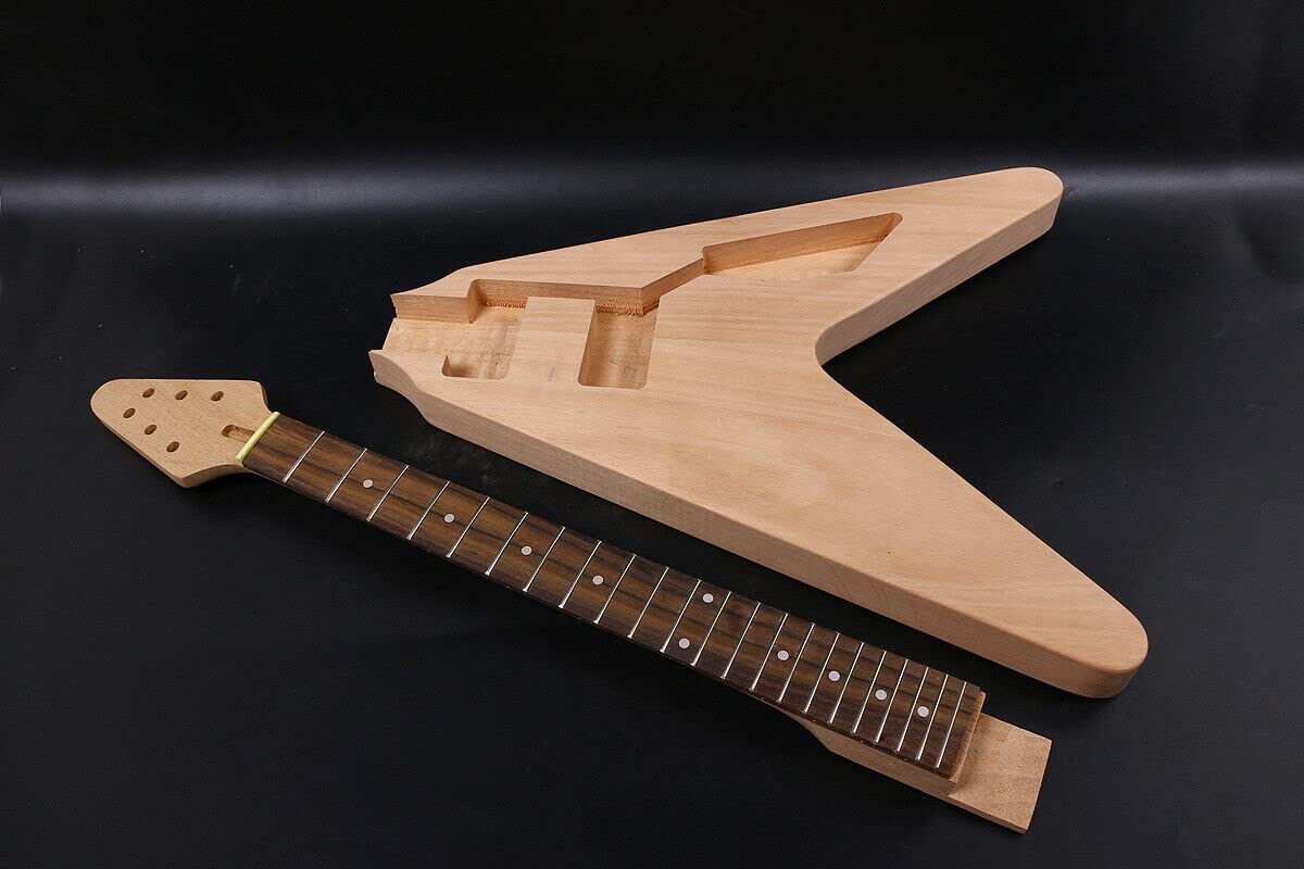 music-life 1set guitar Kit 22 Guitar Neck Guitar Body Mahogany Rosewood fine shape