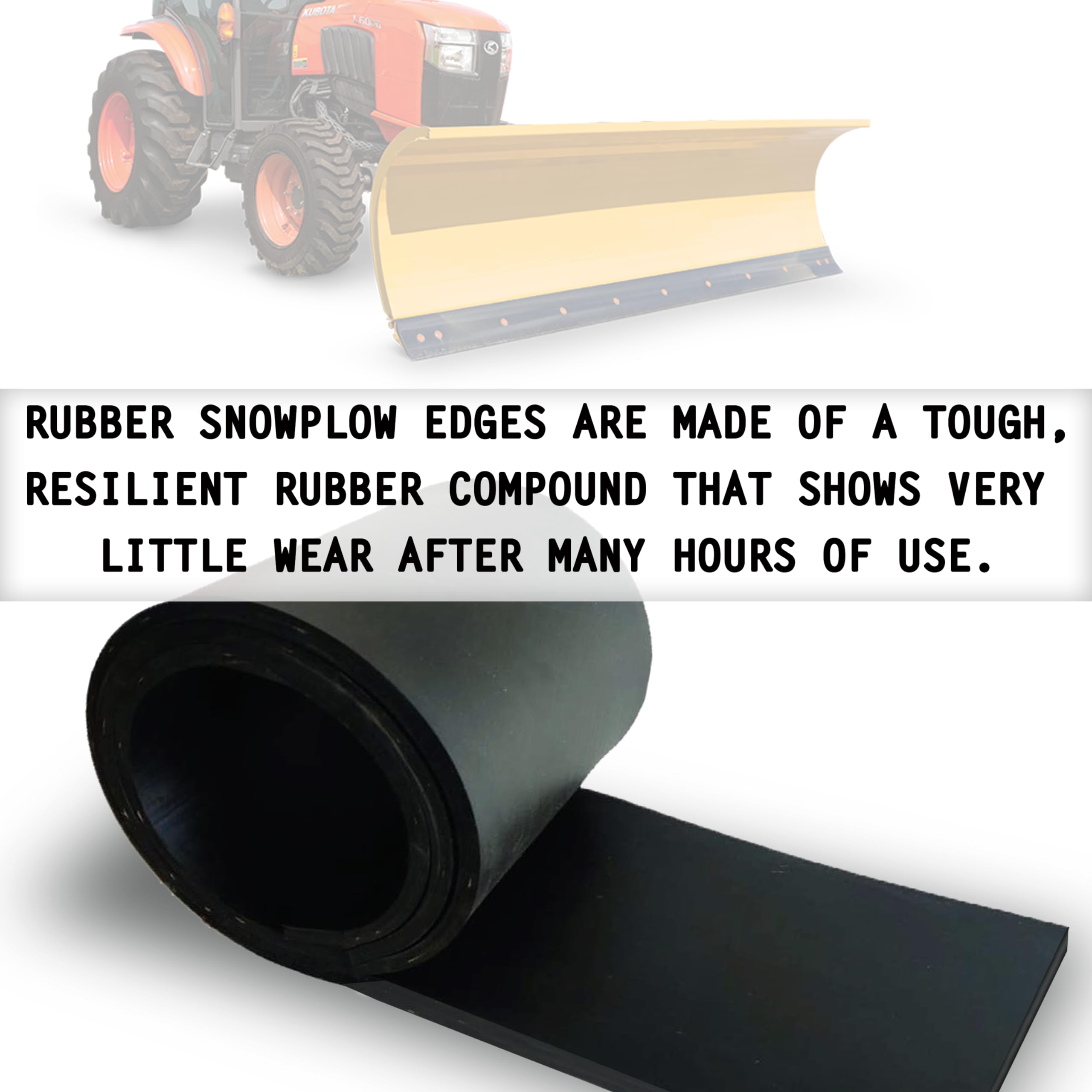 SIMOND STORE 9 FT x 8β INCH Snow Deflector, Snow PLOW, Rubber PLOW