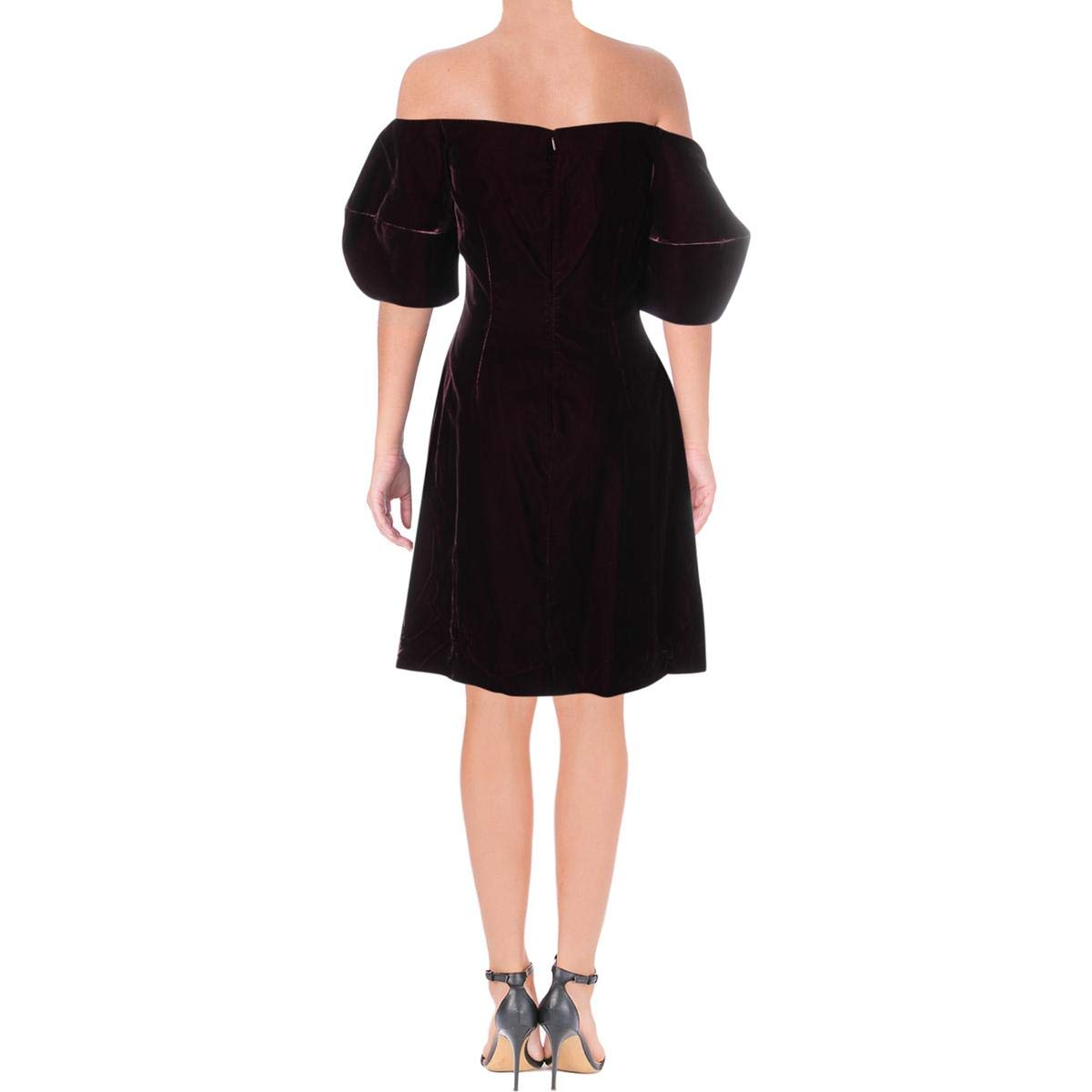 Jill Jill Stuart Women’s Velvet Puff-Sleeve Mini Dress Eggplant Size 8