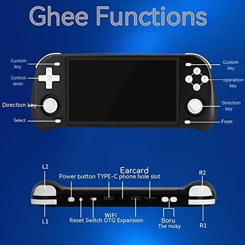 SERYUB RGB10 MAX 2 Video Game Console, 5 "IPS Screen Handheld Game System Multi-Emulator 10000 Games, Retro Game Console Black
