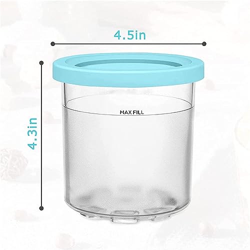VRINO Creami Containers, for Ninja Ice Cream Maker Cups,16 OZ Creami Pint Dishwasher Safe,Leak Proof for NC301 NC300 NC299AM Series Ice Cream Maker