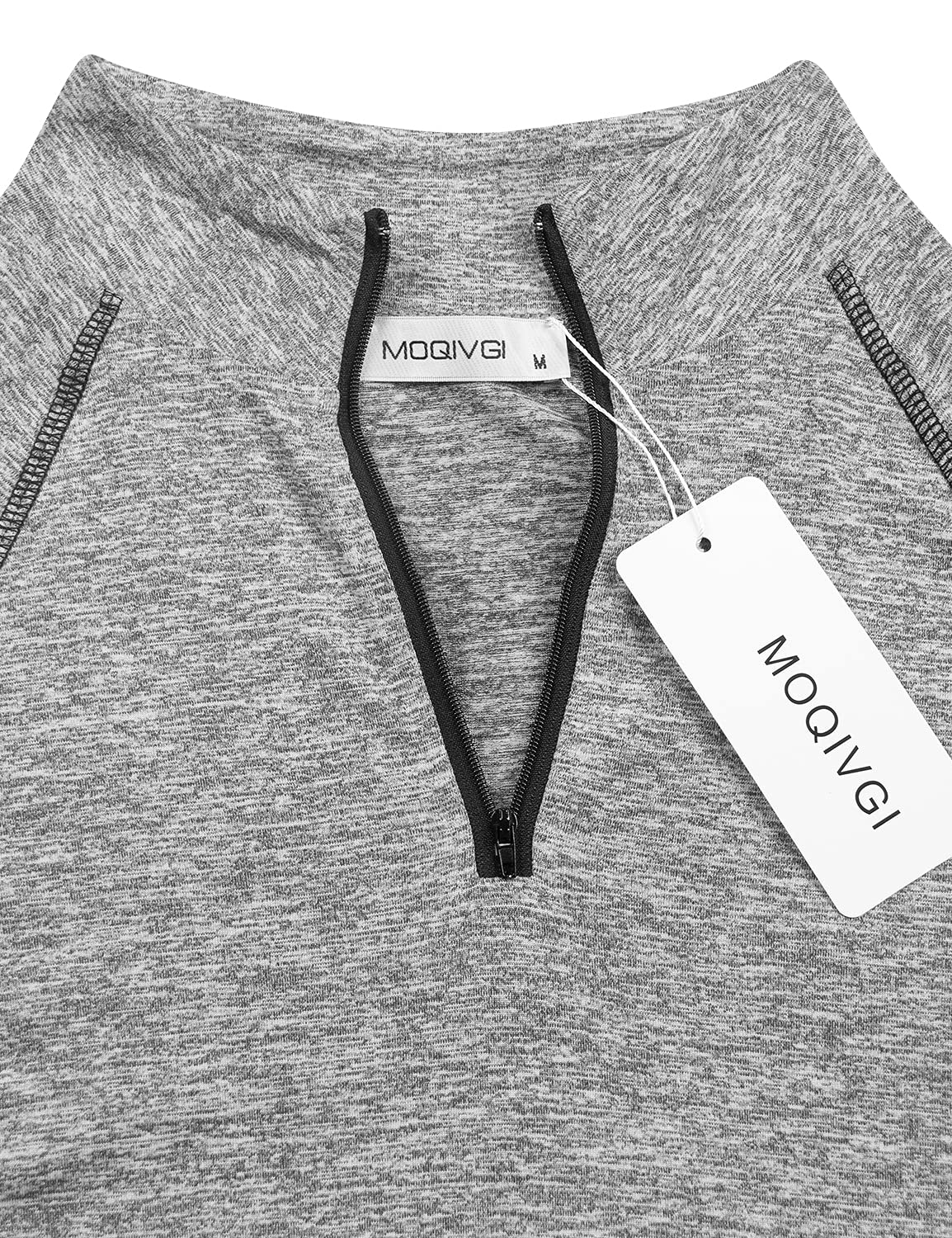 MOQIVGI Long Sleeve Yoga Tops for Women Loose Fit Golf Running Gym Performance Fall Winter Workout Clothes Casual Quarter Zip Athletic Pullover Grey Large
