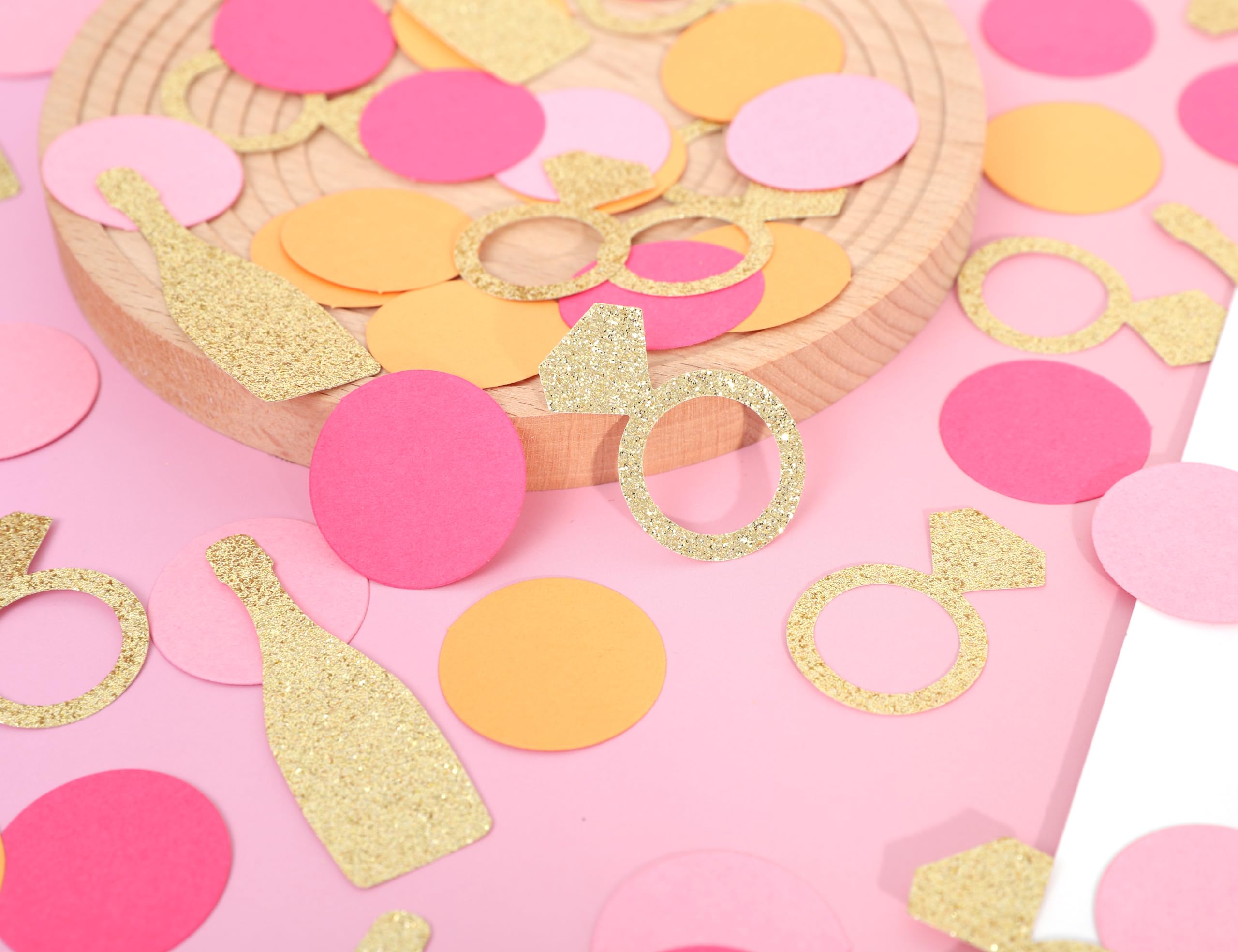 Veuve Before Vows Confetti Party Decor - Rendez Bridal Shower Photo props,Diamond Champagne Pink Rose Red Orange Round Confetti Perfect for Any Event