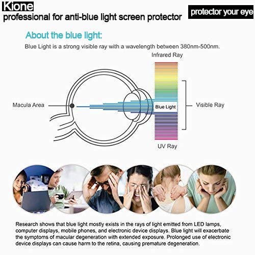 Kione iPhone XR Screen Protector, Anti Blue Light Screen Protector [ Eye Protect ] [ Touch Screen Accuracy ] [Bubble Free] Tempered Glass for iPhone Apple XR [3 Pcs] (B)