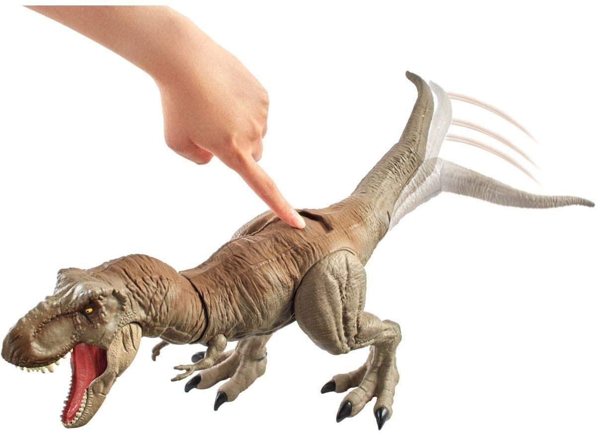 Jurassic World Bite 'n Fight Tyrannosaurus Rex in Larger Size with Realistic Sculpting, Articulation and Dual-Button Activation for Tail Strike and Head Strikes, Ages 4 and Older