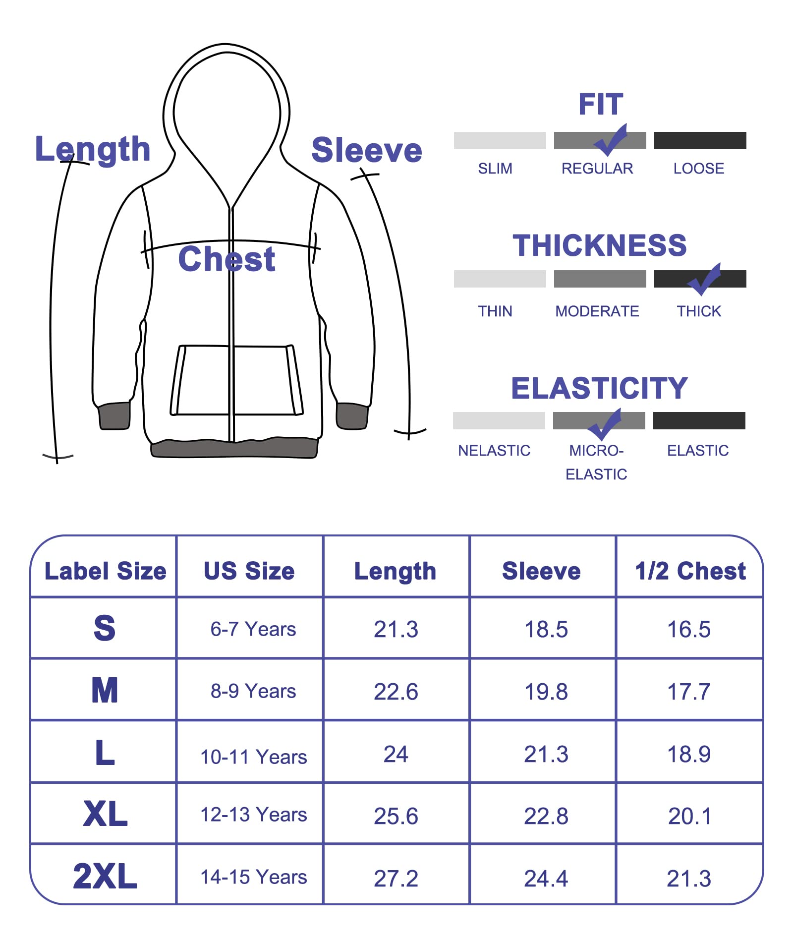 JACKETOWN Hoodie for Boys Fleece Jacket Zip Up Sherpa Lined Hooded Sweatshirts with Two Pockets 6-15 Years Old