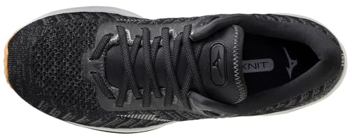 Mizuno Men's Wave Rider 24 WAVEKNIT Running Shoe, Black-Dark Shadow, 10 D US