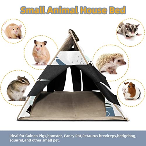 Y-DSIWX Guinea Pig House Bed, Rabbit Large Hideout, Small Animals Nest Hamster Cage Habitats Rocket Planet