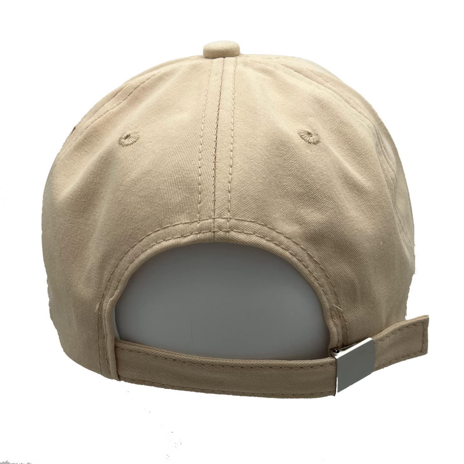 M Letter Cotton Baseball Cap Adjustable Strapback Washed Embroidered Sun Dad Hat for Men Women Golf Hats Beige