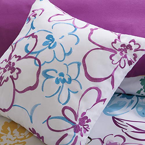 Intelligent Design Comforter Set Vibrant Floral Design, Teen Bedding for Girls Bedroom, Mathcing Sham, Decorative Pillow, Full/Queen, Olivia, Blue