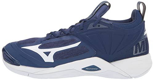 Mizuno Women's Wave Momentum 2 | Women's Indoor Volleyball Shoe | Navy/White | US Women's 7.5