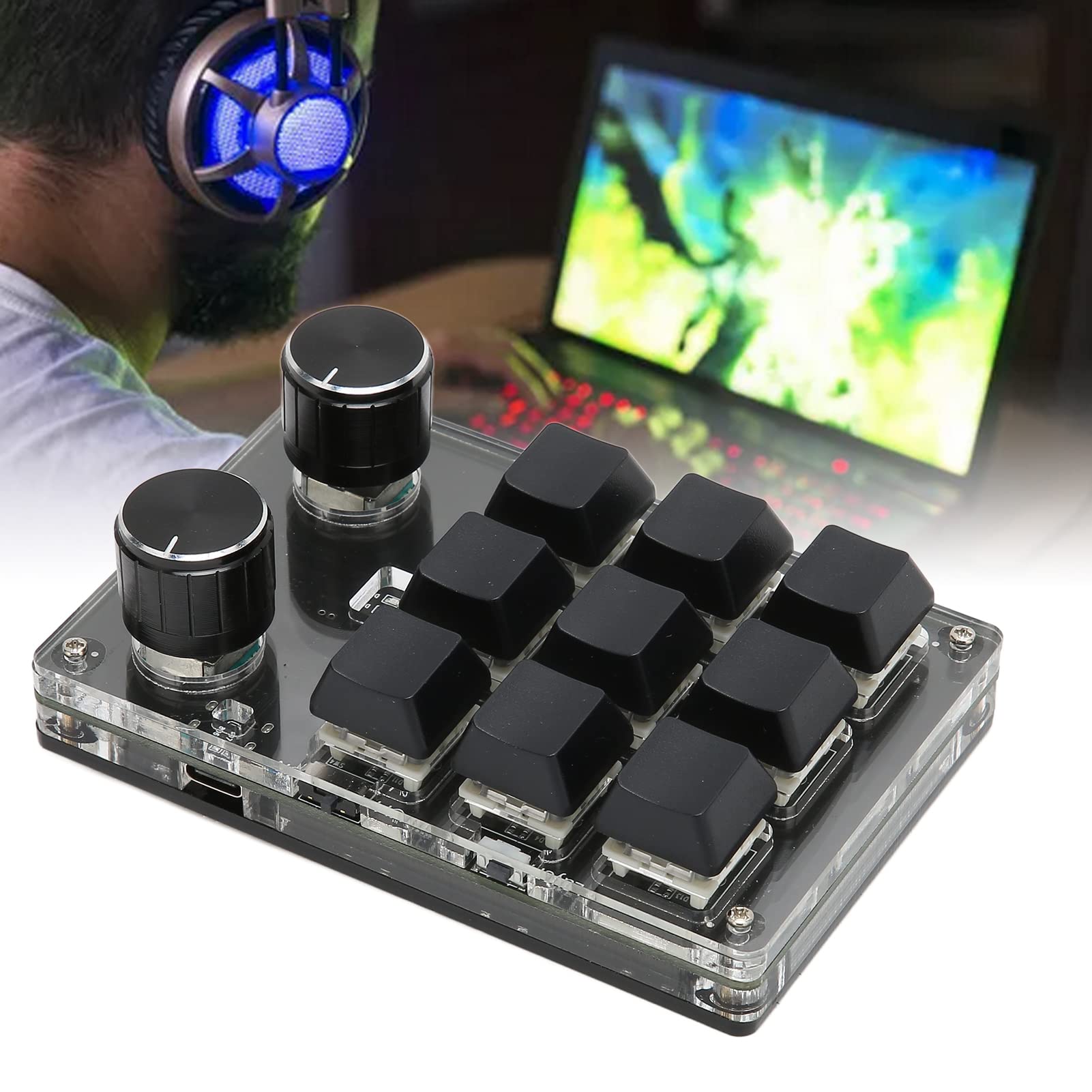 PENO Mechanical Gaming Keyboard 2 Button Small Portable Keyboard Dual Mode Connection Office Music OSU Gaming Keyboard