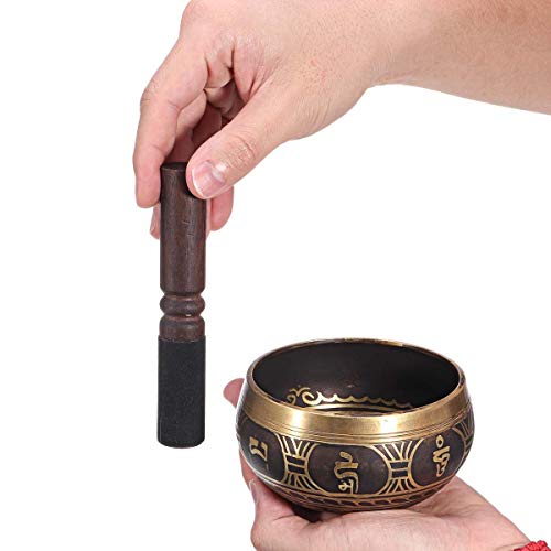 TJLSS Tibetan Meditation Singing Bowl Nepalese Buddhist Chanting Bowl Buddhist Sound Bowl + Mallet Mat Copper Handmade Carft