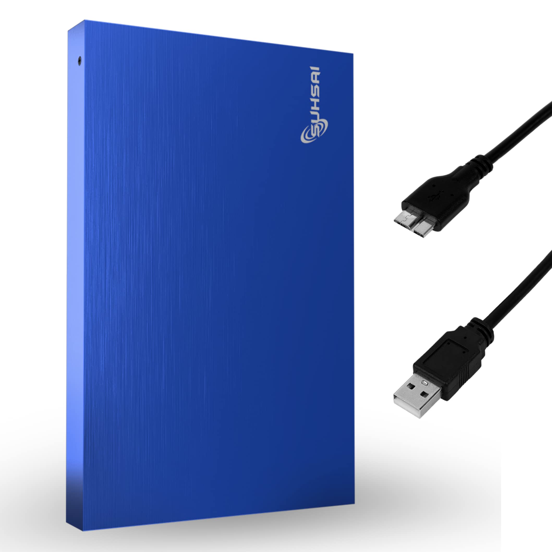 SUHSAI External Hard Drive USB 3.0 Ultra Slim Memory Expansion HDD- 2.5" Storage & Backup Drive 250GB Hard Drive Compatible with MAC, pc Laptop, Desktop, PS4, PS5, Xbox, Xbox Console (Blue)