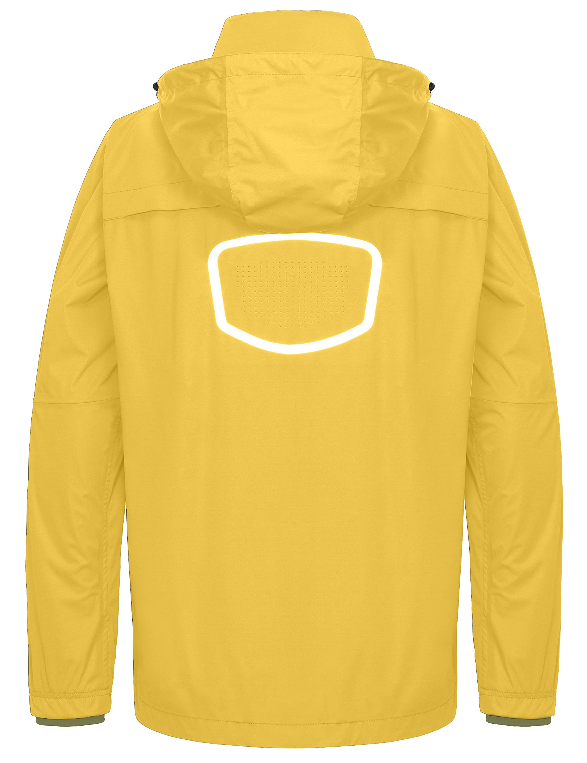 Little Donkey Andy Men's Rain Running Jackets Cycling WindBreakers Lightweight Reflective Windproof Yellow L