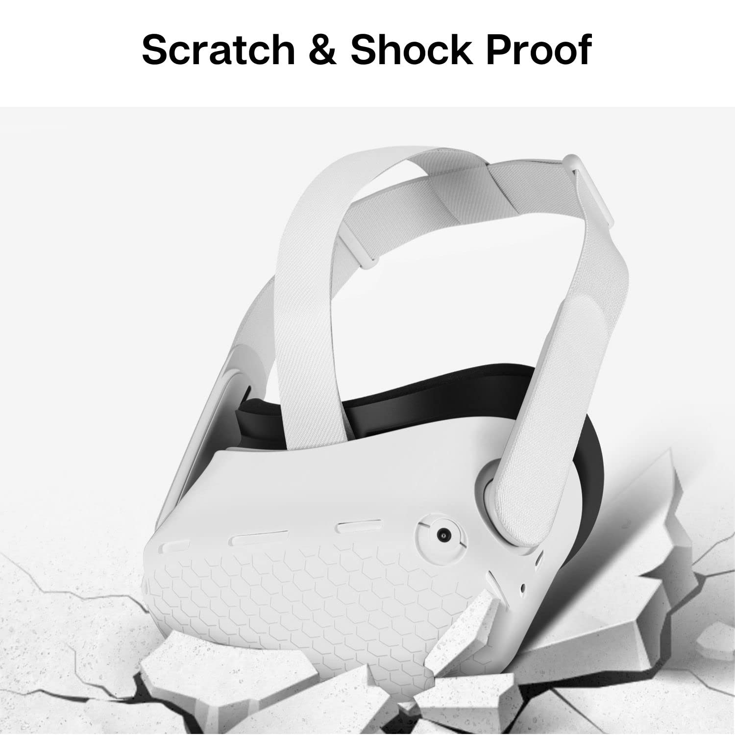 TNP VR Cover for Oculus Quest 2 Cover - White Silicone VR Cover for Oculus Quest 2 Protective Cover - Anti Scratch Dust Bump Oculus Protective Cover