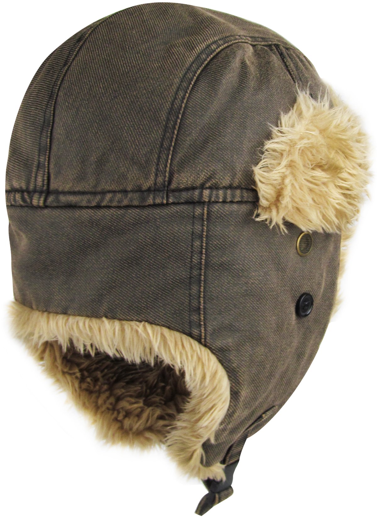 KBW-618 DBR Canvas Solid Aviator Trapper hat Trooper Ear Flaps Ushanka Eskimo Russian Warm Winter Cold…