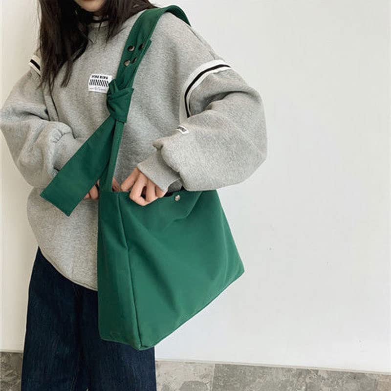 TFIIEXFL Simple Canvas Tote Bag Large Capacity Casual Bag Shoulder Bag Wide Strap
