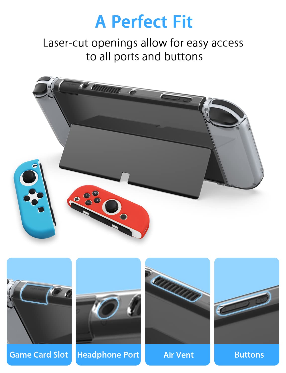 NexiGo 15-in-1 Carrying Case Holiday Bundle for Nintendo Switch and New Switch OLED, Game Accessories with Protective Case, Joystick Cap, Screen Protector, 10 Game Cartridges