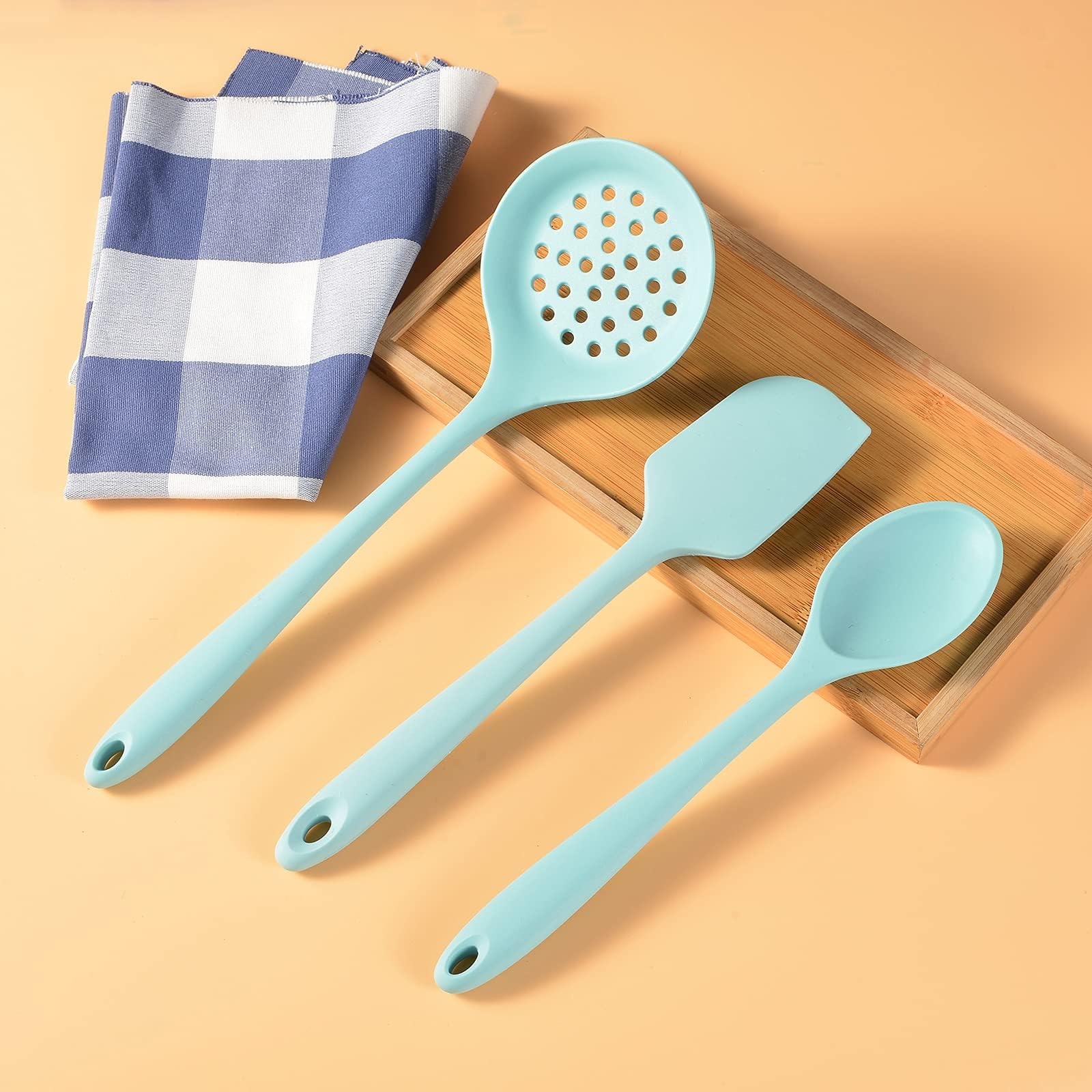 Kitchen Cooking Utensils Set of 11, P&P CHEF Heat-resistant Cooking Utensil Kitchen for Nonstick Cookware Cooking, Slotted Turner, Soup Ladle, Spatula, Pasta Server, Spoon