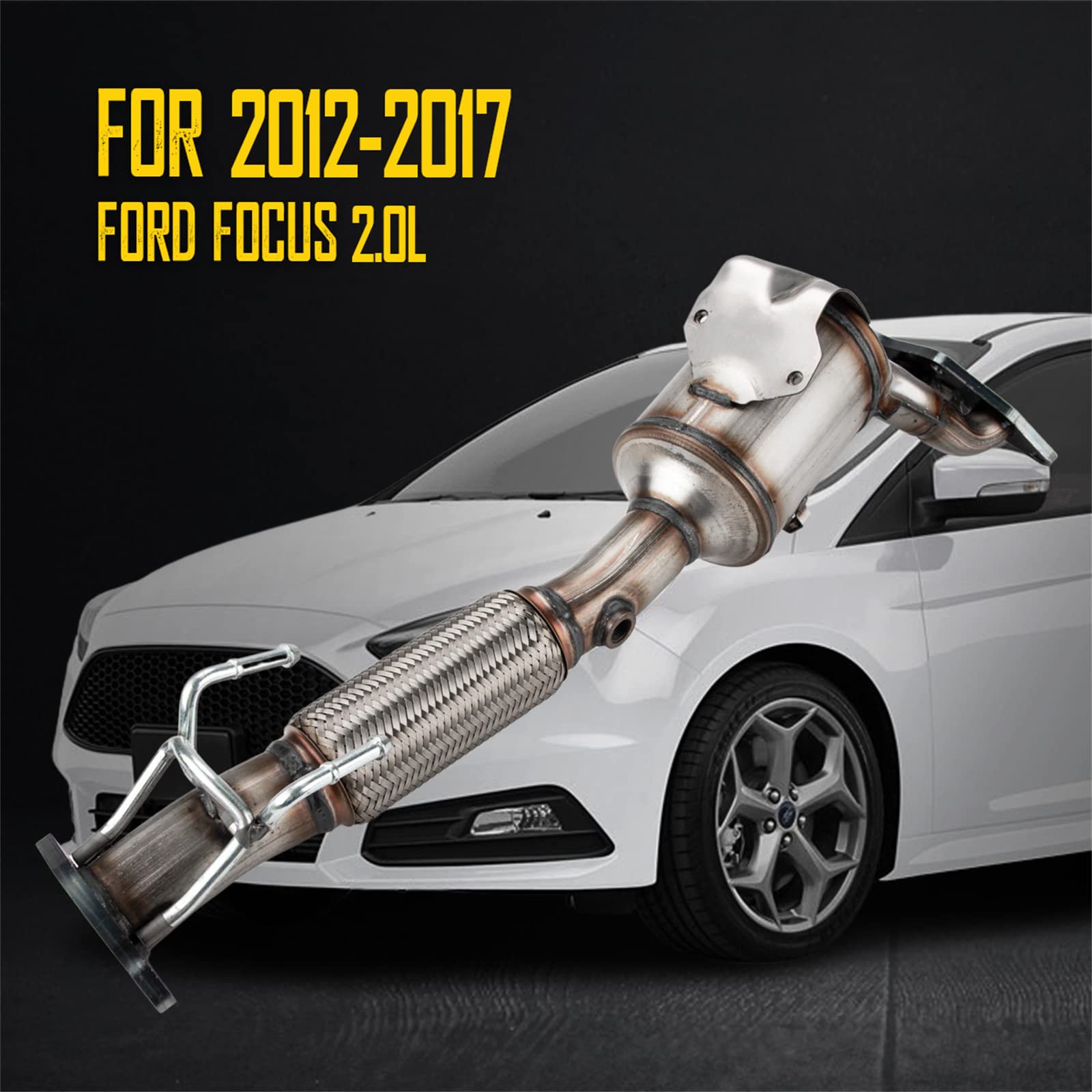 KAX Stainless Steel Catalytic Converter for 2012 Focus 2.0L, 2013-2016 Focus S/SE 2.0L, 2017 Focus S/SE/SEL 2.0L,2018 Focus 2.0L, Catalytic Converters 674137, 16647, 51153(EPA Compliant)