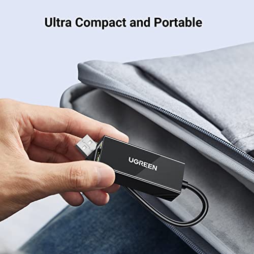 UGREEN Ethernet Adapter USB to 10 100 Mbps Network Adapter RJ45 Wired LAN Adapter for Laptop PC Compatible with Nintendo Switch Wii Wii U MacBook Chromebook Surface Windows macOS Linux (Black)