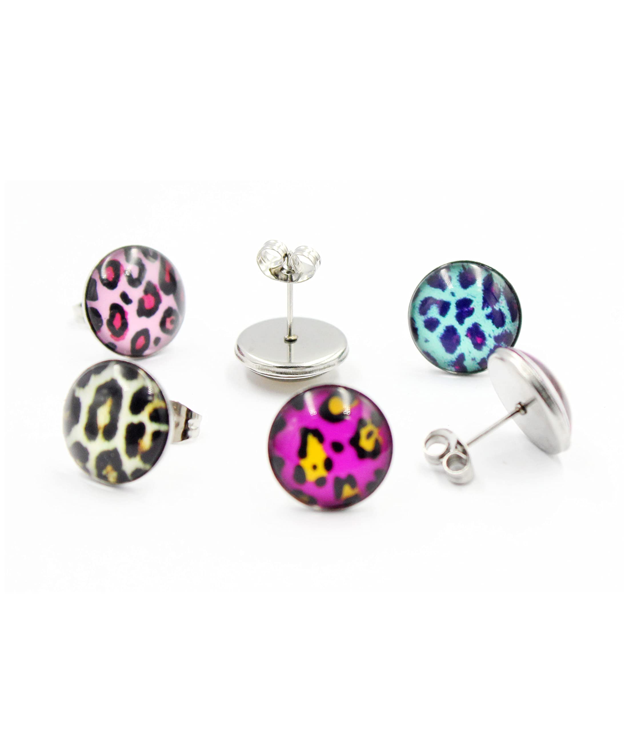 Leopard Earring Stainless Steel Stud Earring Jewelry for Women best gift for friend 12 MM 24PCS Ear studs