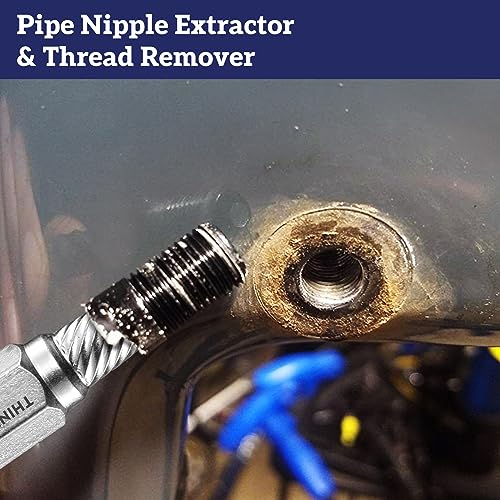 THINKPRO 1.5" Tub Drain Extractor, 6PCS Pipe Nipple Extractor, Remove the Old, Broken, Stubborn, Rusted Drain Tub Bathtub Stopper, Strong Grab Plumbing Tools with Solid Storage Case