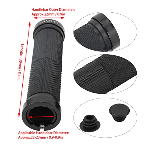 Mountain Bike Handle Bar Cover, Dustproof Bicycle Rubber Handle Bar Grips Aluminum Lock Loop Waterproof for Bike(Black)