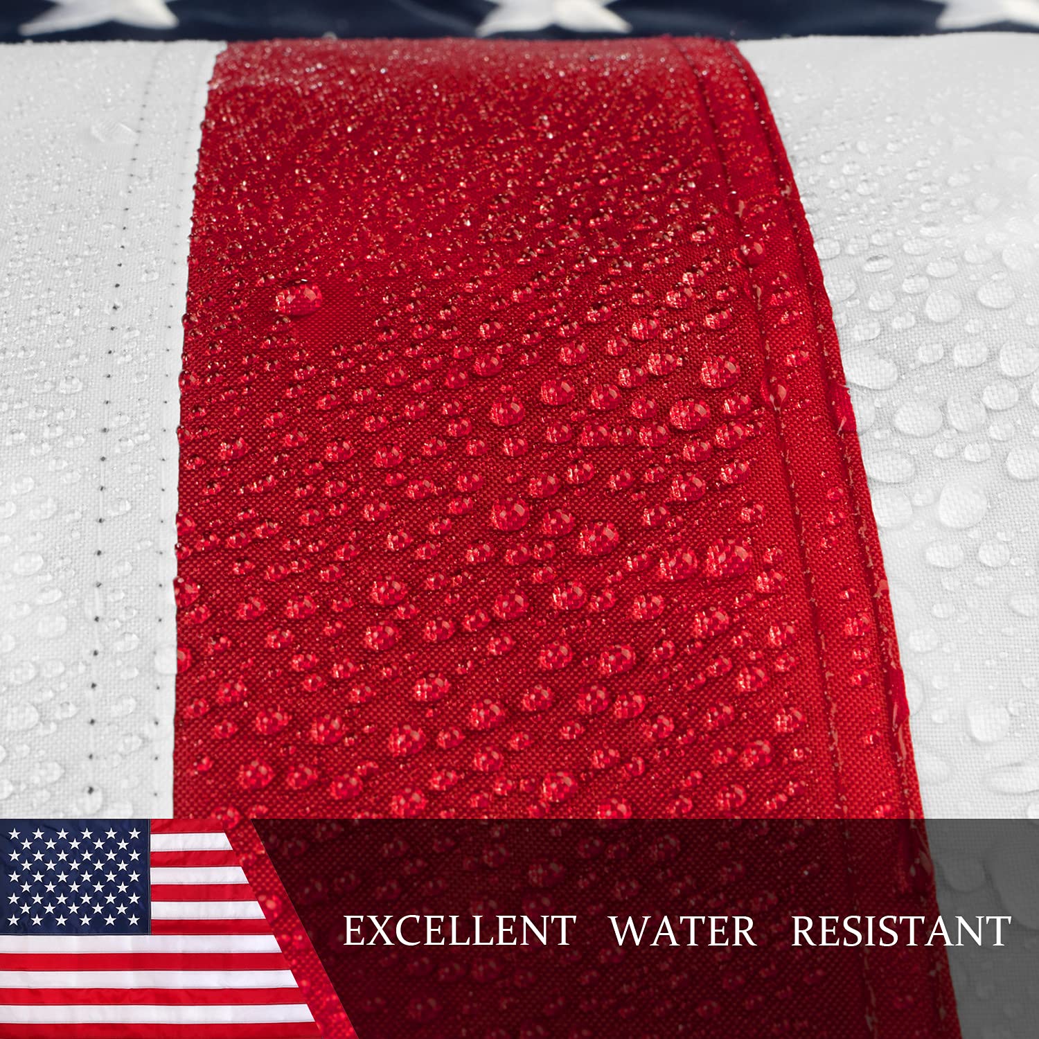 This 4x6 ft American Flag For Outside, USA Flags Strongest, Longest Lasting, Heavy Duty Nylon, Embroidered Stars, Sewn Stripes, Brass Grommets Perfect for Outdoors! Premium US Flag