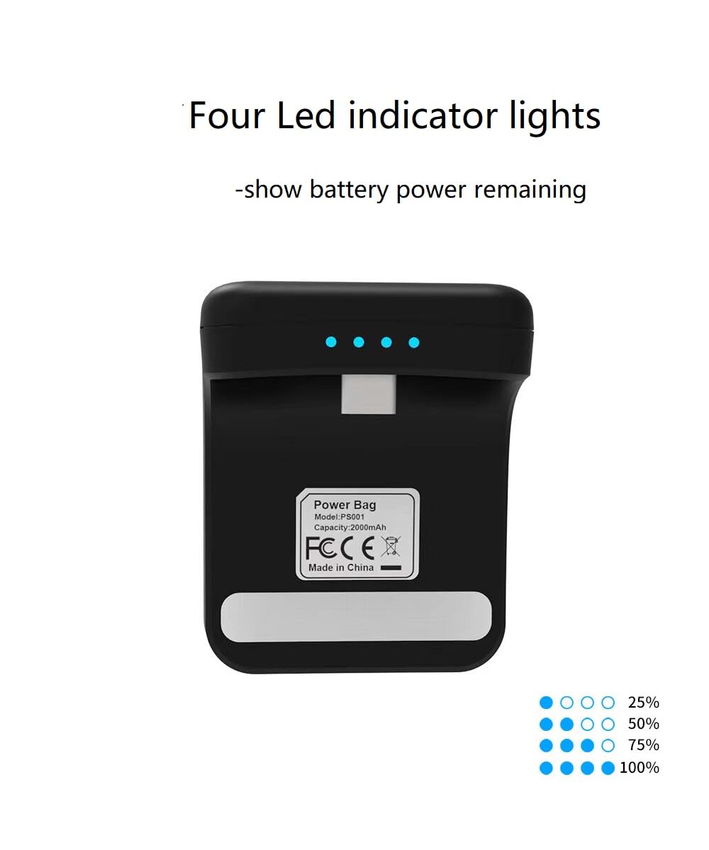 Rii Rechargeable Battery Pack 2000mAh with LED Indicator Play and Charge Kit with USB Type-C Charging Cable for PlayStation 5 PS5 DualSense Controller Black