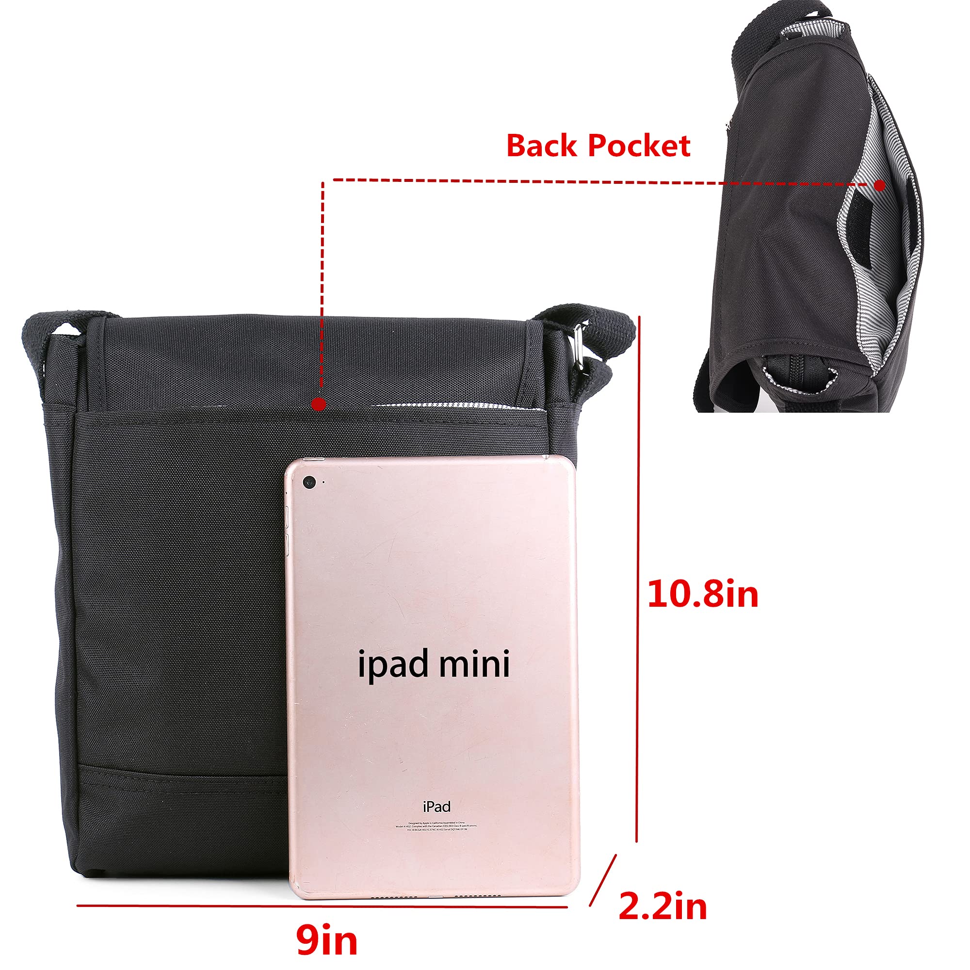 MHCNLL Women Crossbody Purses with Anti Theft RFID Ladies Waterproof Shoulder bag Handbag (black)