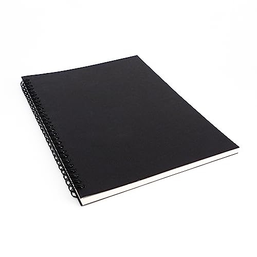 Ykimok 1 Pack College Ruled Notebook, Soft Black Cover Spiral Notebook, Memo Notepad Sketchbook, Students Office Business Diary Spiral Book Journal, 120 Pages, 60 Sheets, 10 x 7.5 Inch