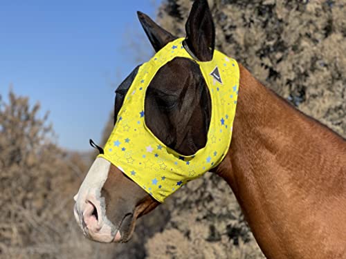 TGW RIDING Horse Fly Mask Super Comfort Horse Fly Mask Elasticity Fly Mask with Ears We Only Make Products That Horses Like (S, Dark Yellow)……