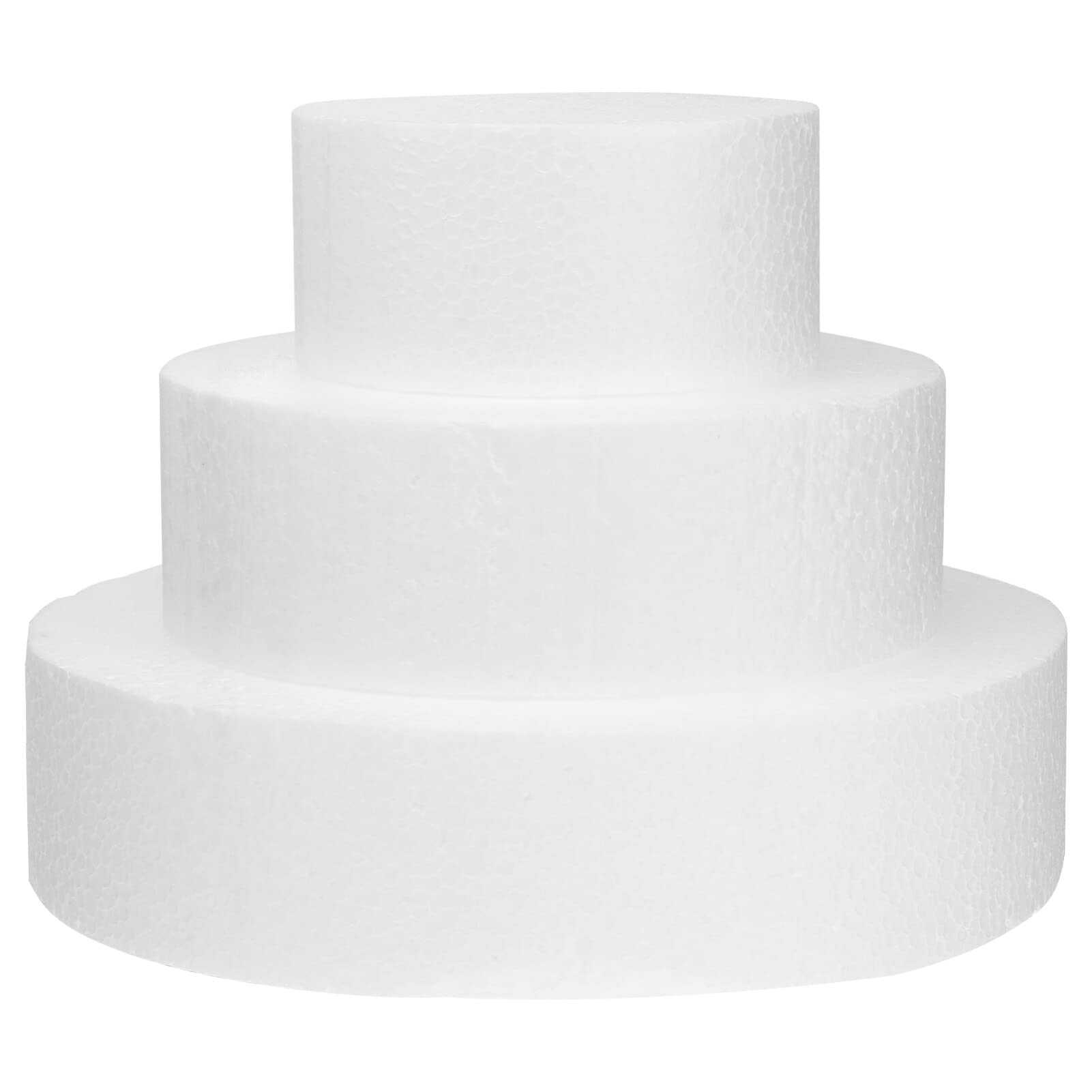 Luxshiny 3pcs Cake Foam Cake Stands Foam Cake Models Cake Forms Cake Rounds Dummy Foam Circles 12 Inch Cakedummies Practice Model Cake Pan Molds X4 Prosthetics Heart-shaped White