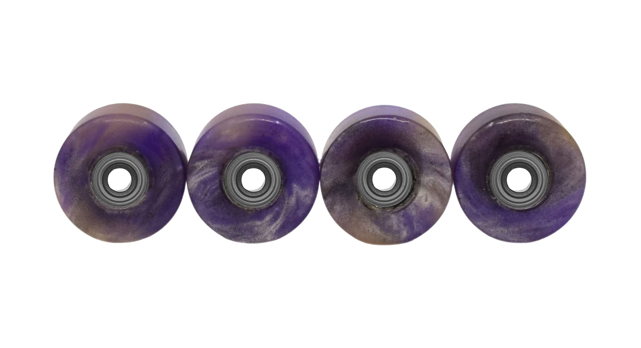 Teak Tuning Apex 77D Urethane Fingerboard Wheels, New Street Shape, 7.7mm Diameter, ABEC-9 Stealth Bearings - Geode Series - Made in the USA - "Grape Agate Swirl" Colorway