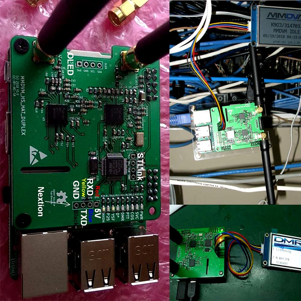 MMDVM Duplex Hotspot Module Dual Hat with 0.96 OLED Display V1.5.2 Support P25 DMR YSF NXDN DMR Slot 1 + Slot 2 for Raspberry pi (Without OLED)