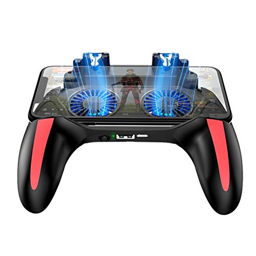 Shanrya Perfect Cooling Effect Cooling Fans with Holder, Mobile Phone Gamepad, Dual Cooling Fans, Comfortable Touch Playing Games for Smartphone(2500mah)