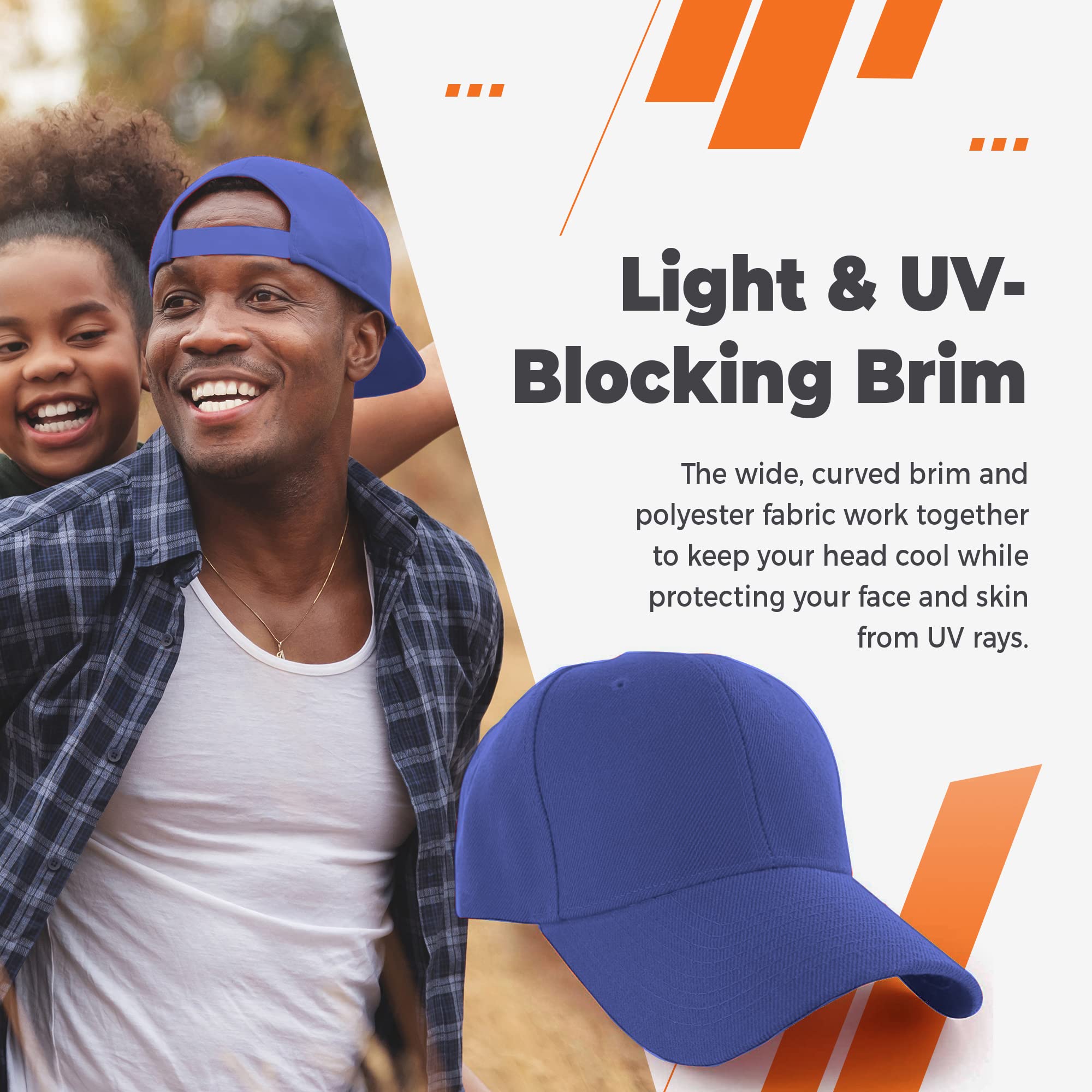 Kangora Plain Baseball Cap Adjustable Men Women Unisex | Classic 6-Panel Hat | Outdoor Sports Wear (20+Colors) (Blue)