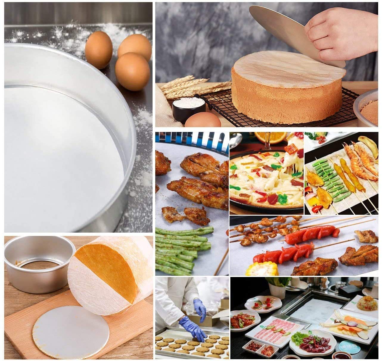 Non-Stick Round Parchment Paper- 6 inch - 100 Eco-Friendly Pack - Baking Paper Liners for Round Cake Pans Circle Cheesecake, Cooking, Air Fryer