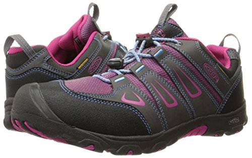 KEEN Oakridge Low WP Hiking Shoe (Little Kid/Big Kid), Magnet/Very Berry, 6 M US Big Kid